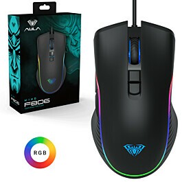 Mouse Gamer Profissional 2400dpi 7 Botões Rgb Led Com Fio Aula - F806