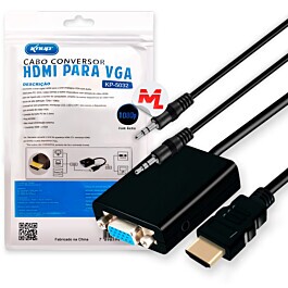 Cabo Conversor HDMI para VGA com Áudio Knup KP-5032