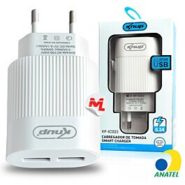 Carregador de Celular 5.1A com Selo Anatel 2 Portas USB