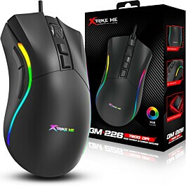 Mouse Gamer Xtrike-ME GM-226 Preto com Fio USB RGB 7200dpi