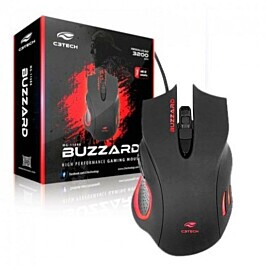 Mouse Gamer C3Tech Usb Led 3200 dpi Buzzard Preto - MG-110BK